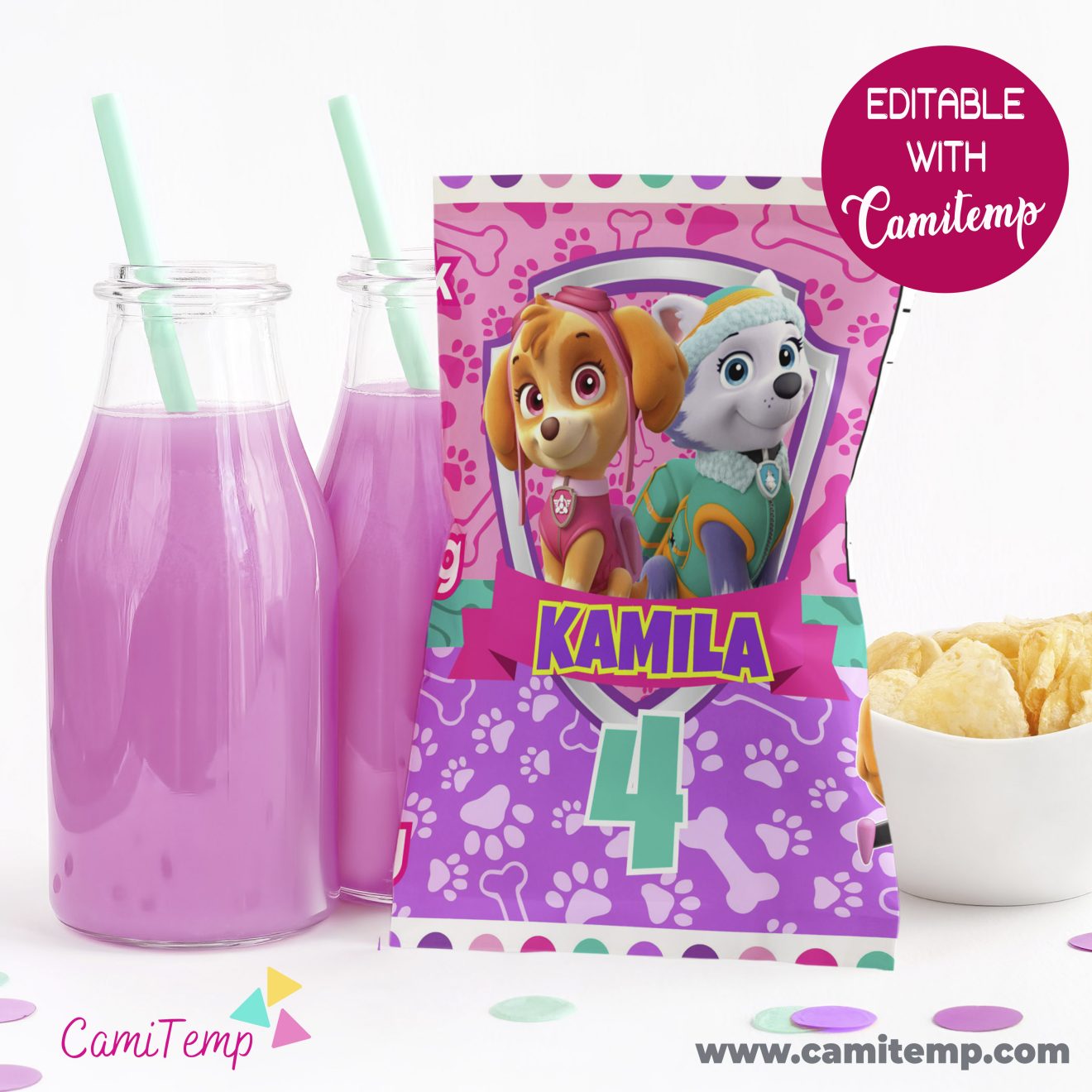PAW PATROL CHIP BAG - Cami Templates PAW PATROL CHIP BAG - Cami Templates